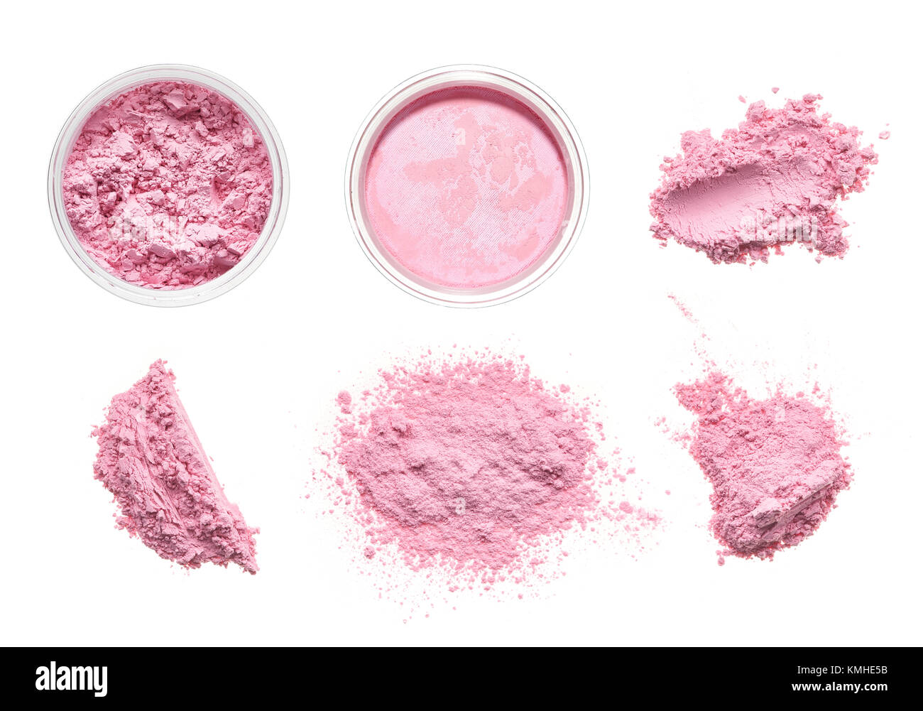 broken cosmetic products on white background Stock Photo - Alamy