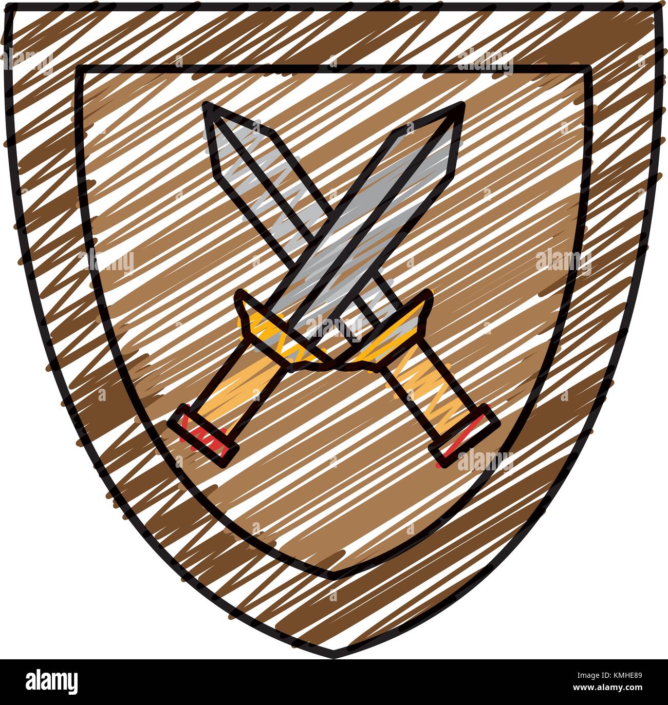 shield with warrior sword vector illustration design Stock Vector Image ...