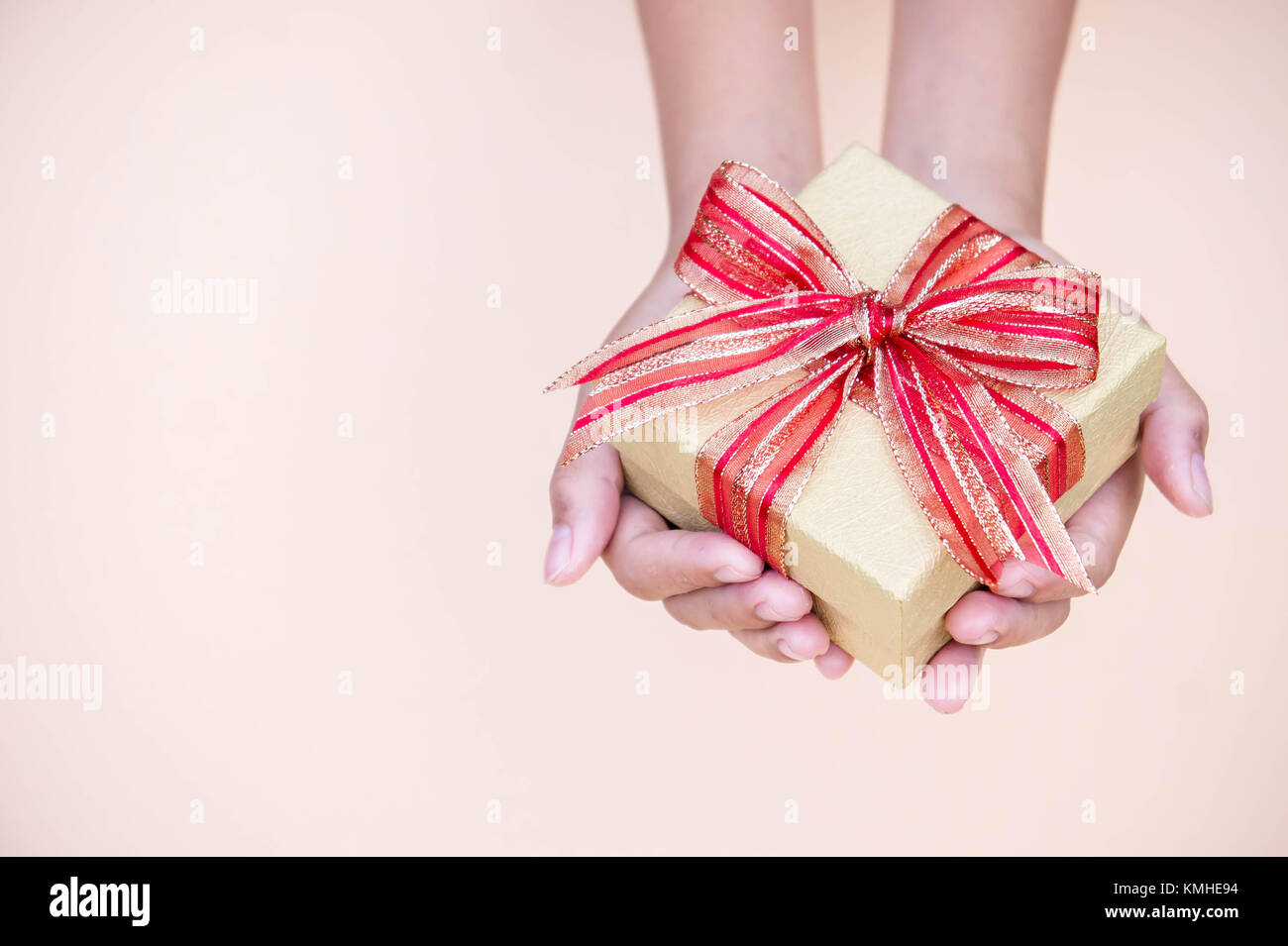giving gift box in with hands On special days for special person and ...
