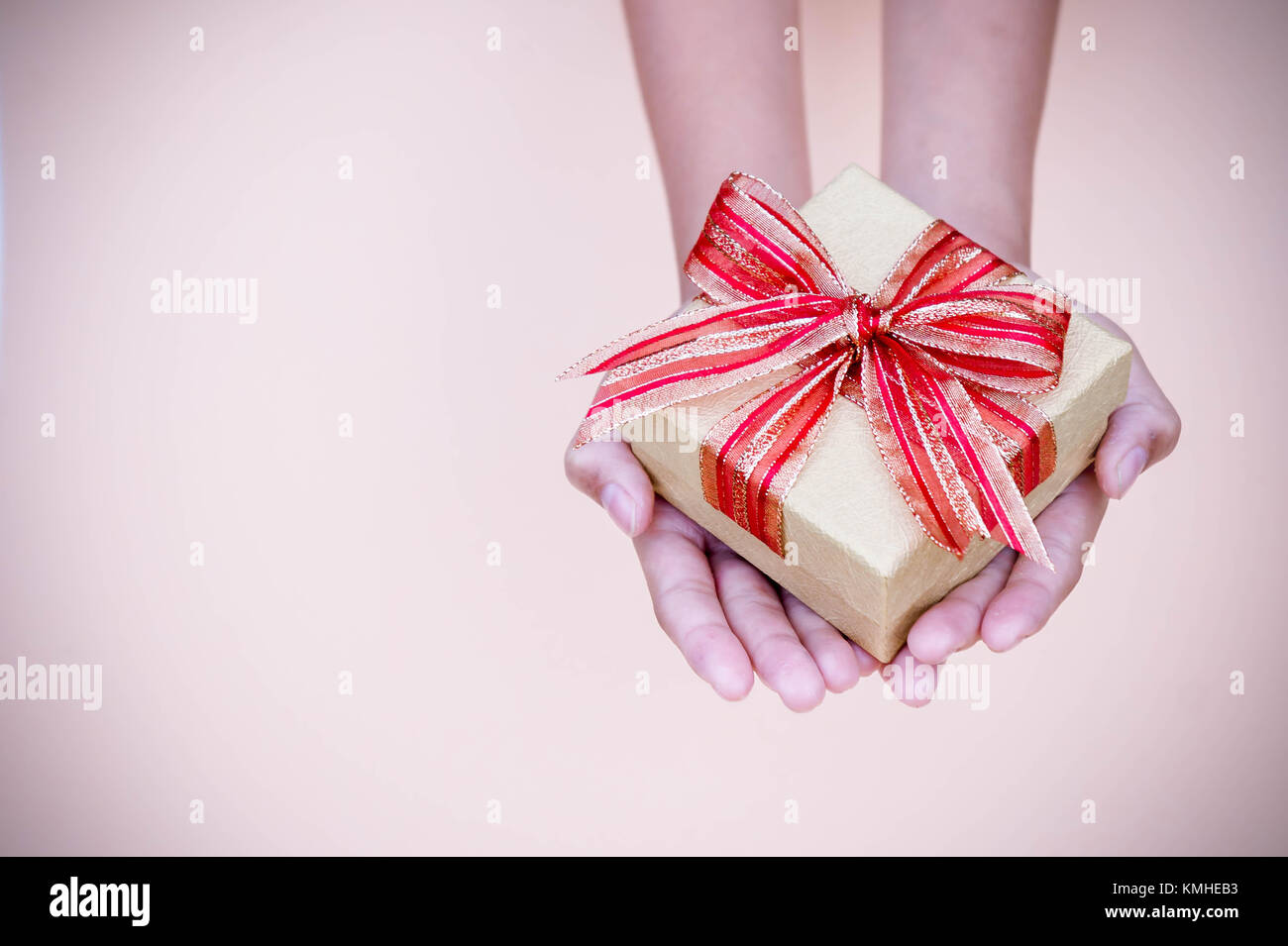 giving gift box in with hands On special days for special person and ...