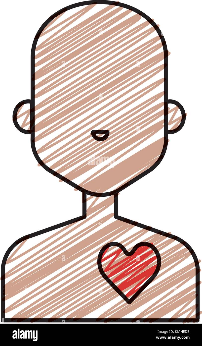 human figure with heart vector illustration design Stock Vector Image ...