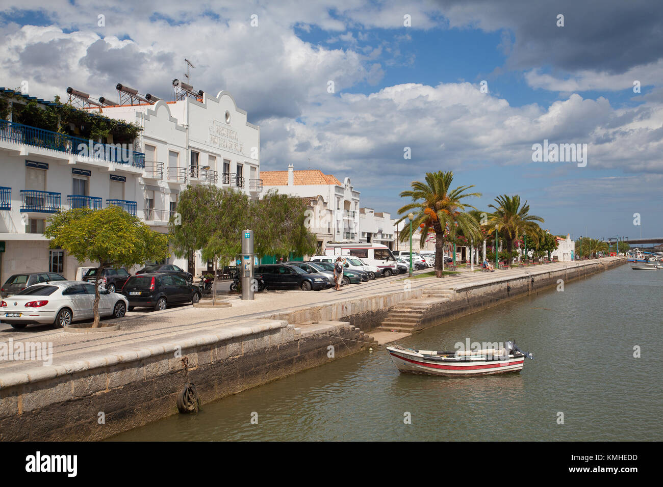 Tavira, Portugal - July 2, 2014: View of Tavira via the Gilao River on ...
