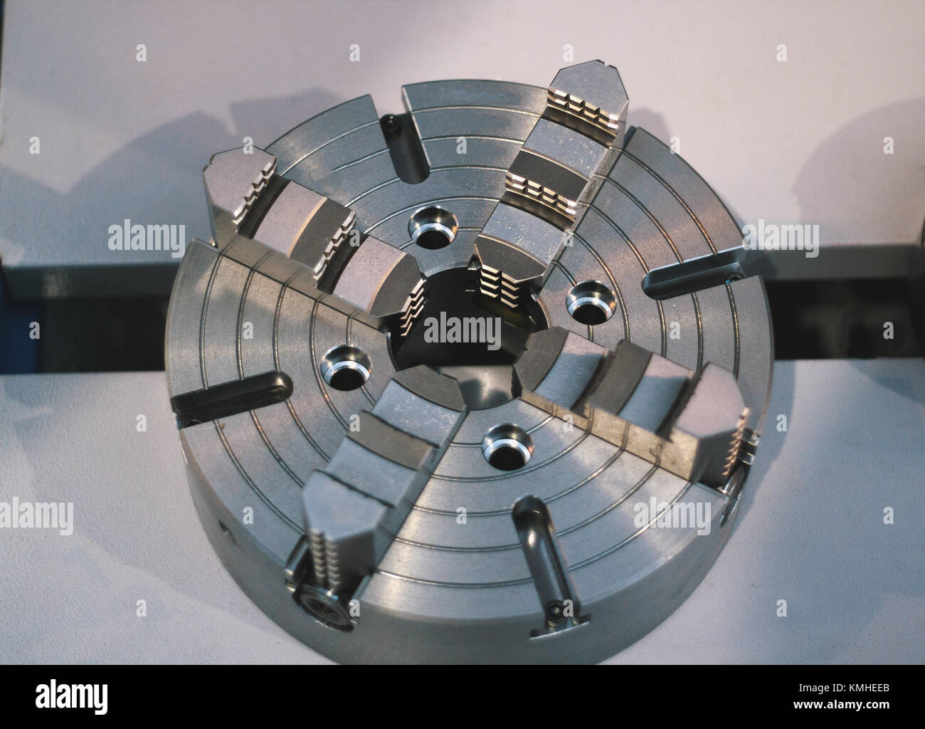 Close up view of part of lathe machine on warehouse Stock Photo - Alamy