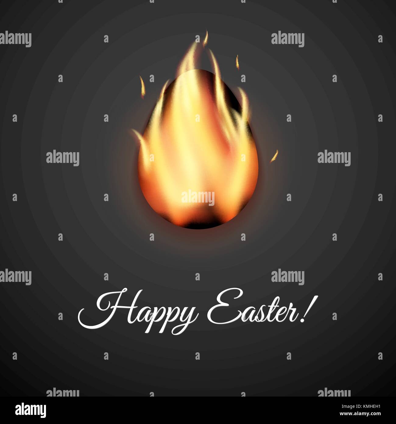 Happy Easter greeting card design with creative flame easter egg on ...