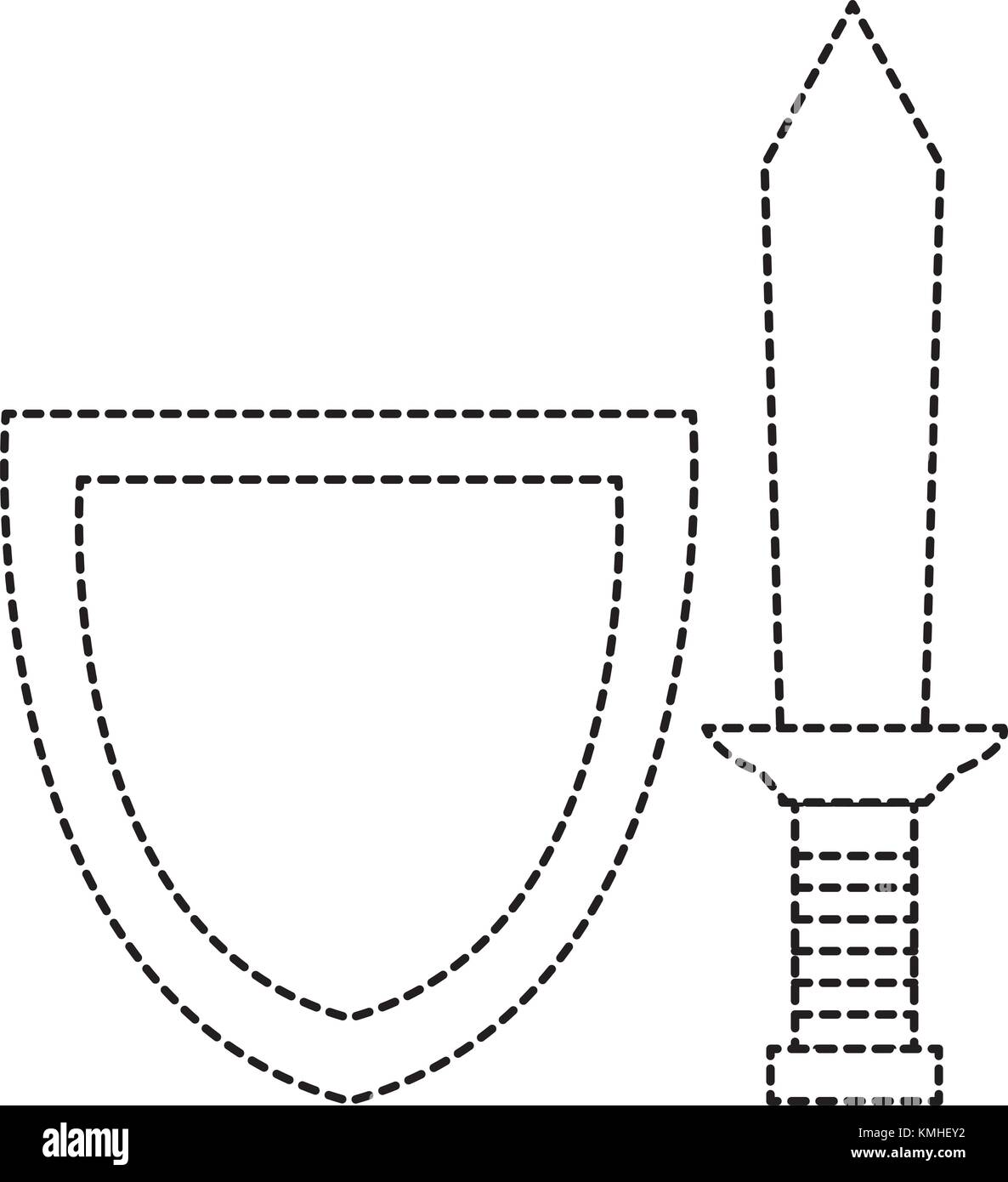 shield with warrior sword vector illustration design Stock Vector Image ...