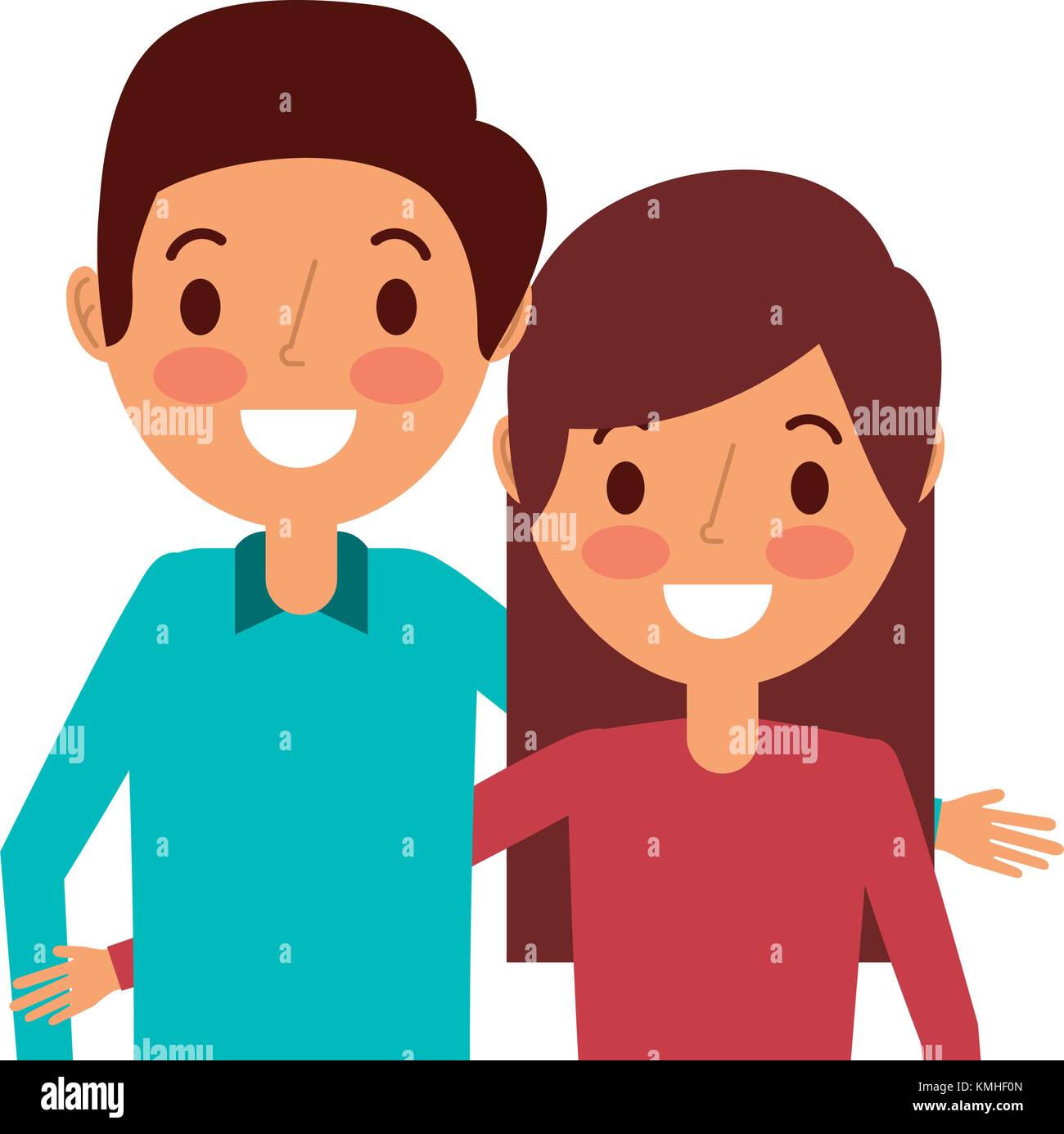 cute couple parents embracing portrait Stock Vector Image & Art - Alamy