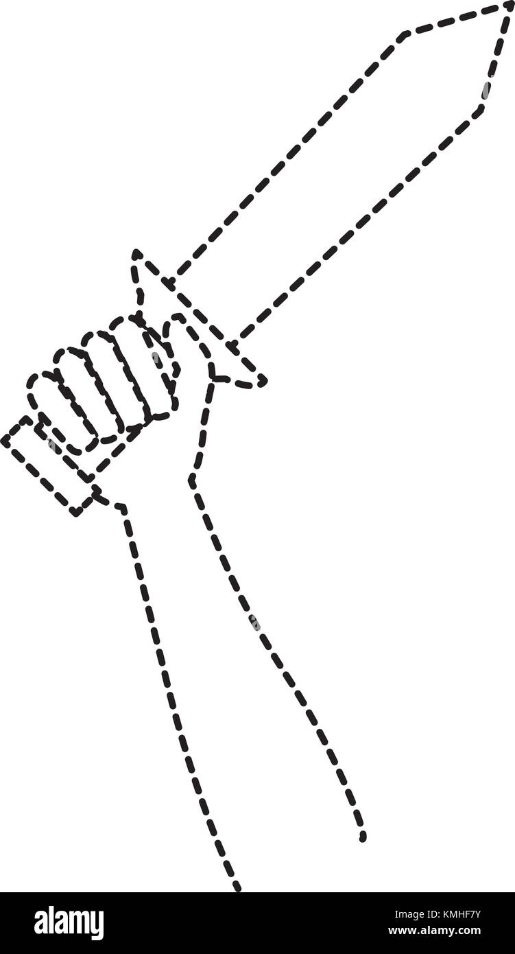 hand whit warrior sword vector illustration design Stock Vector Image ...
