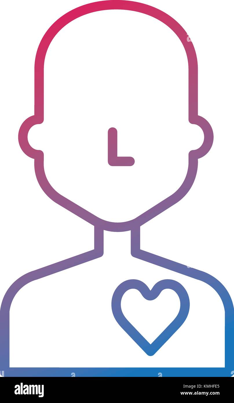 human figure with heart vector illustration design Stock Vector Image ...