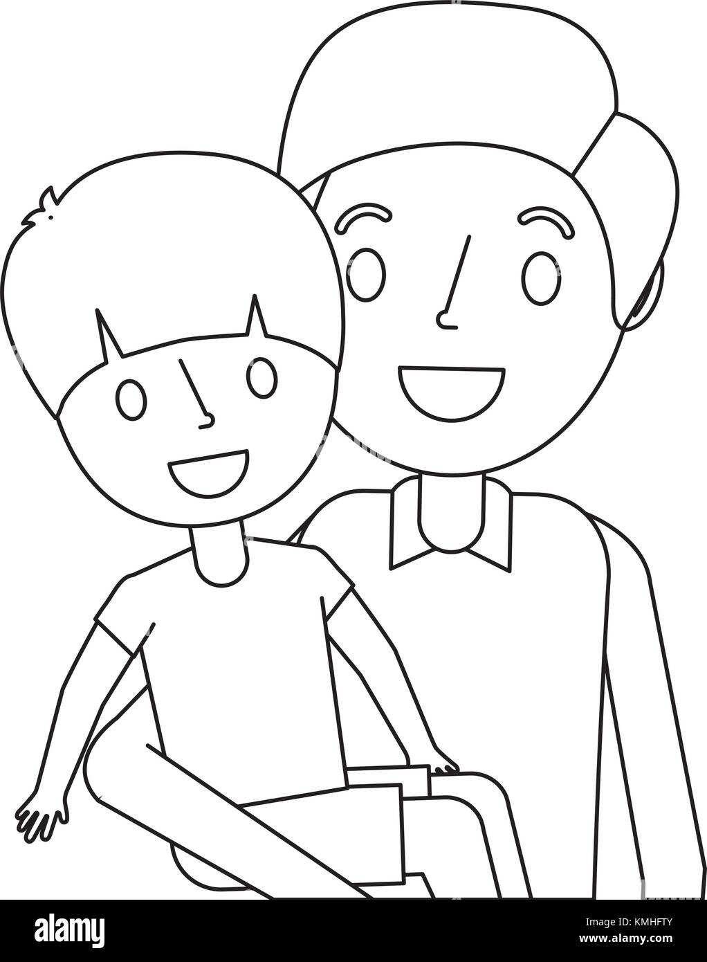 Dad Daughter Family Outline Vector High Resolution Stock Photography ...