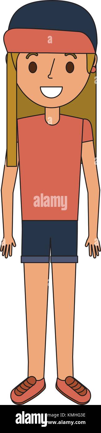 young girl kid character standing cartoon Stock Vector Image & Art - Alamy