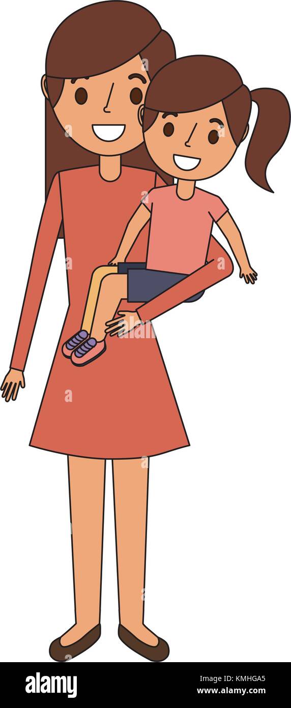 Mother hug child outdoor Stock Vector Images - Alamy