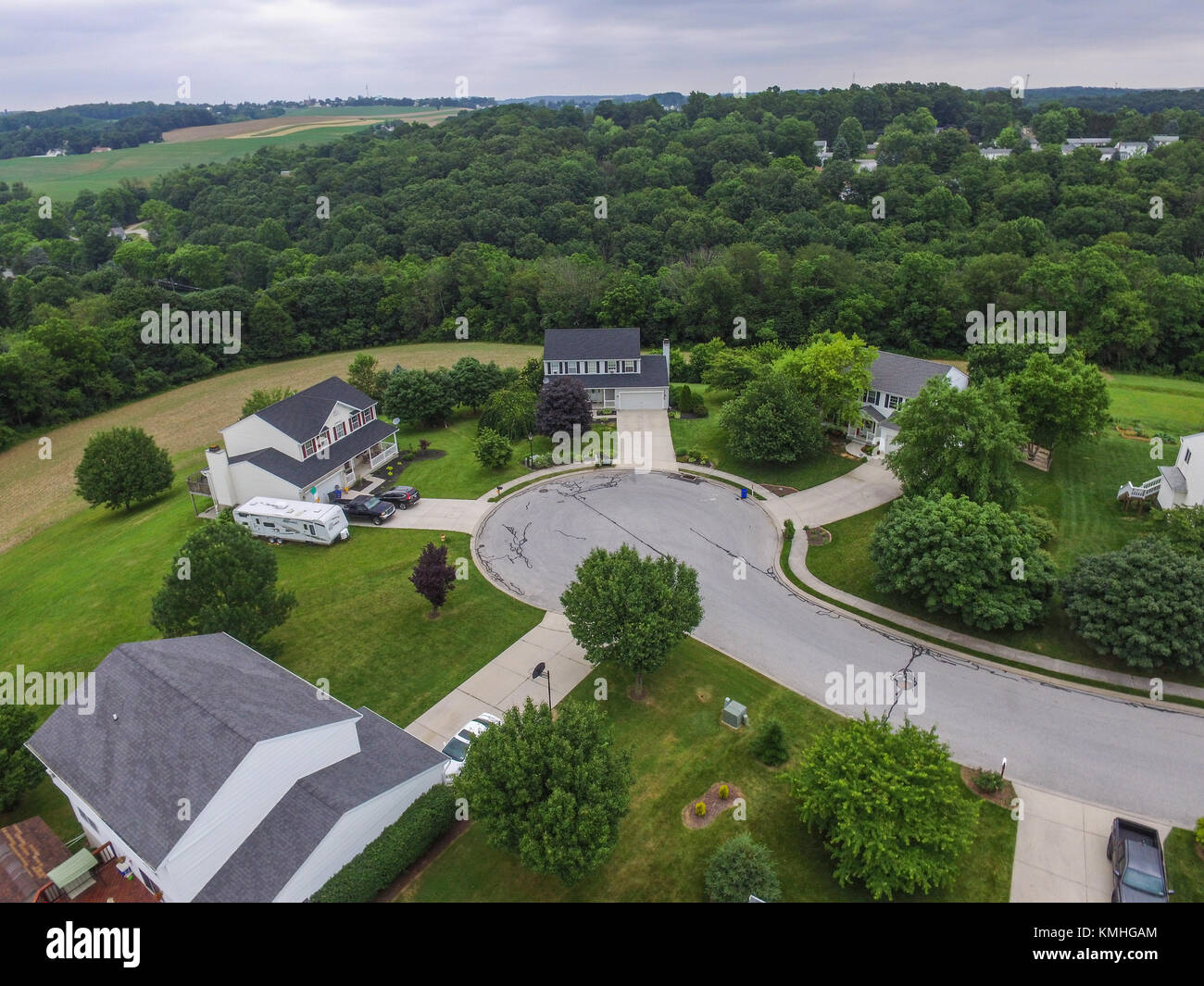Aerials of New Freedom, Pennsylvania and surrounding Farmland during ...
