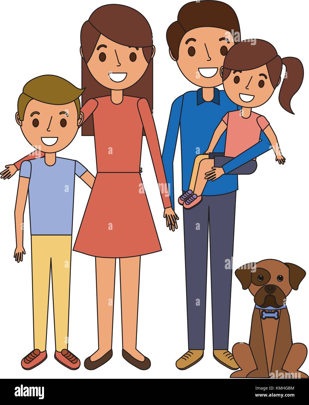 Family Cartoon With Dog High Resolution Stock Photography and Images ...