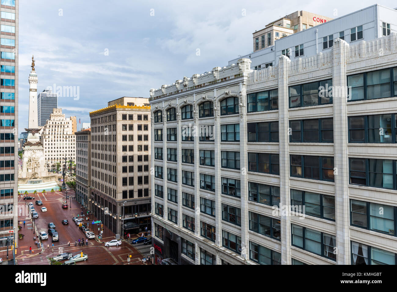 Architecture in Downtown Indianapolis Indiana During Summer Stock Photo ...