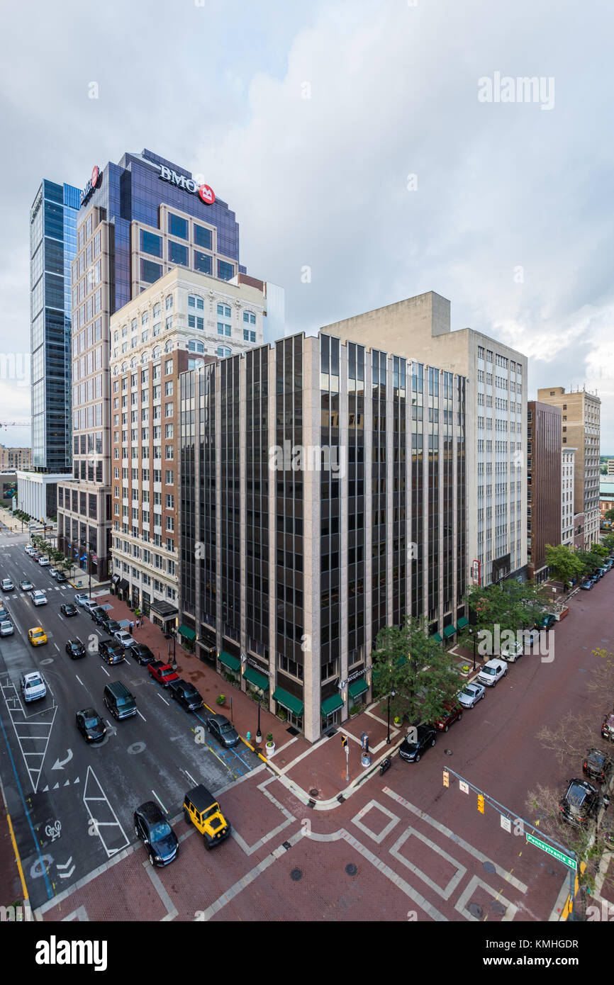 Architecture in Downtown Indianapolis Indiana During Summer Stock Photo ...