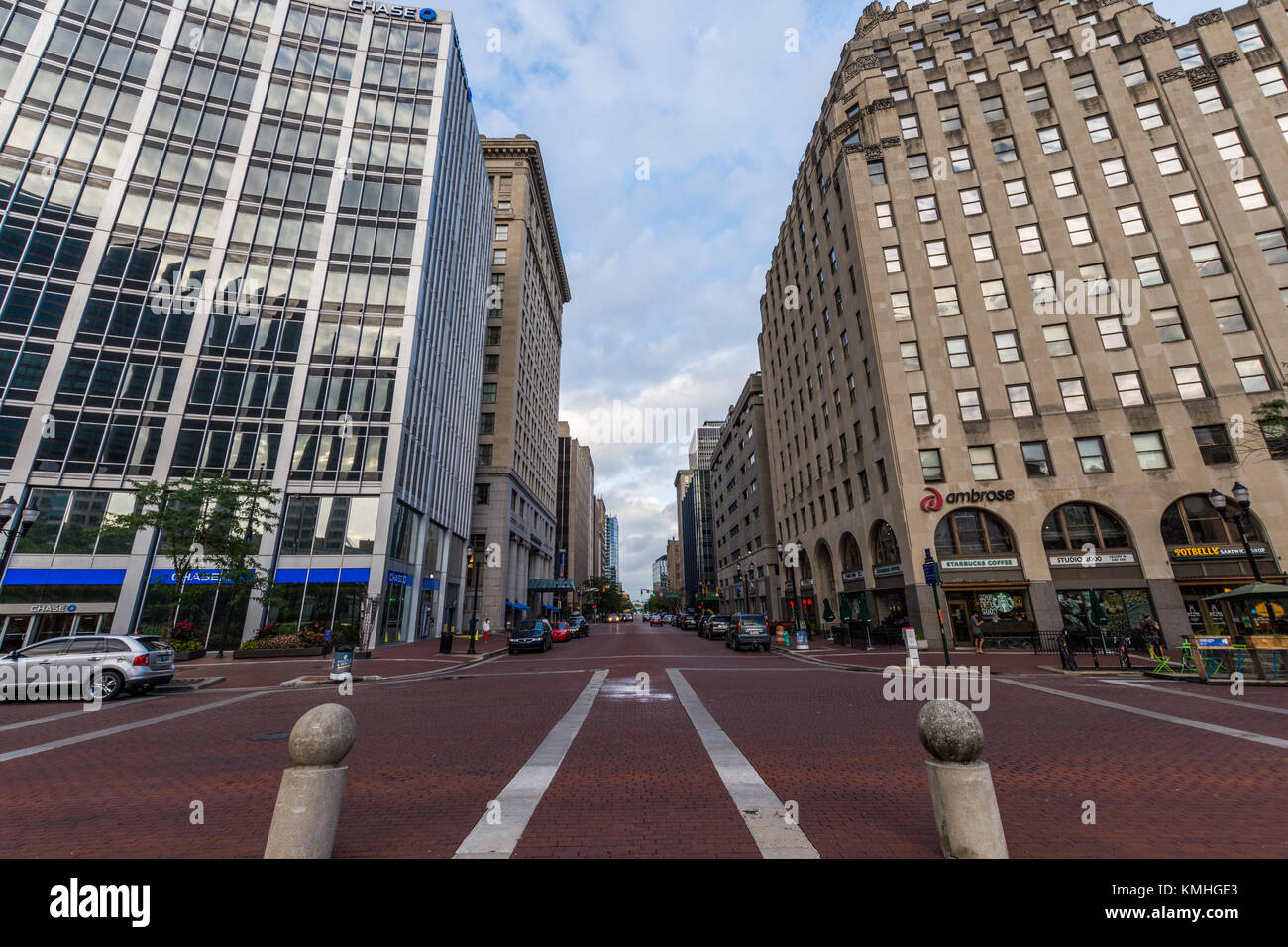 Architecture in Downtown Indianapolis Indiana During Summer Stock Photo ...