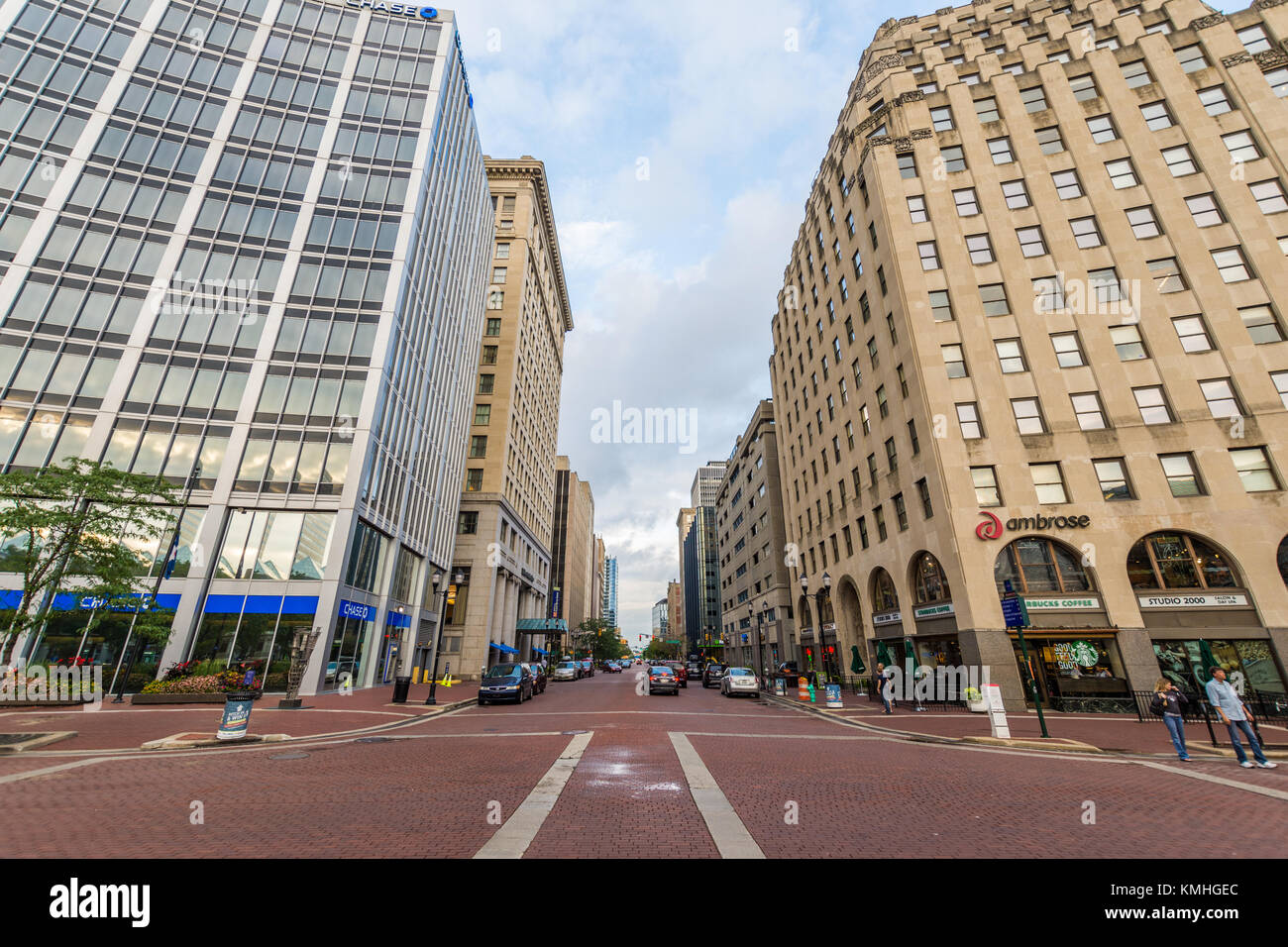Architecture in Downtown Indianapolis Indiana During Summer Stock Photo ...