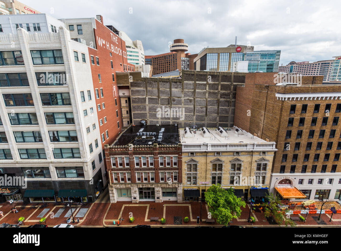 Architecture in Downtown Indianapolis Indiana During Summer Stock Photo ...