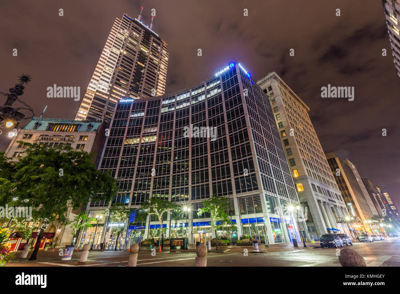 Architecture in Downtown Indianapolis Indiana During Summer Stock Photo ...