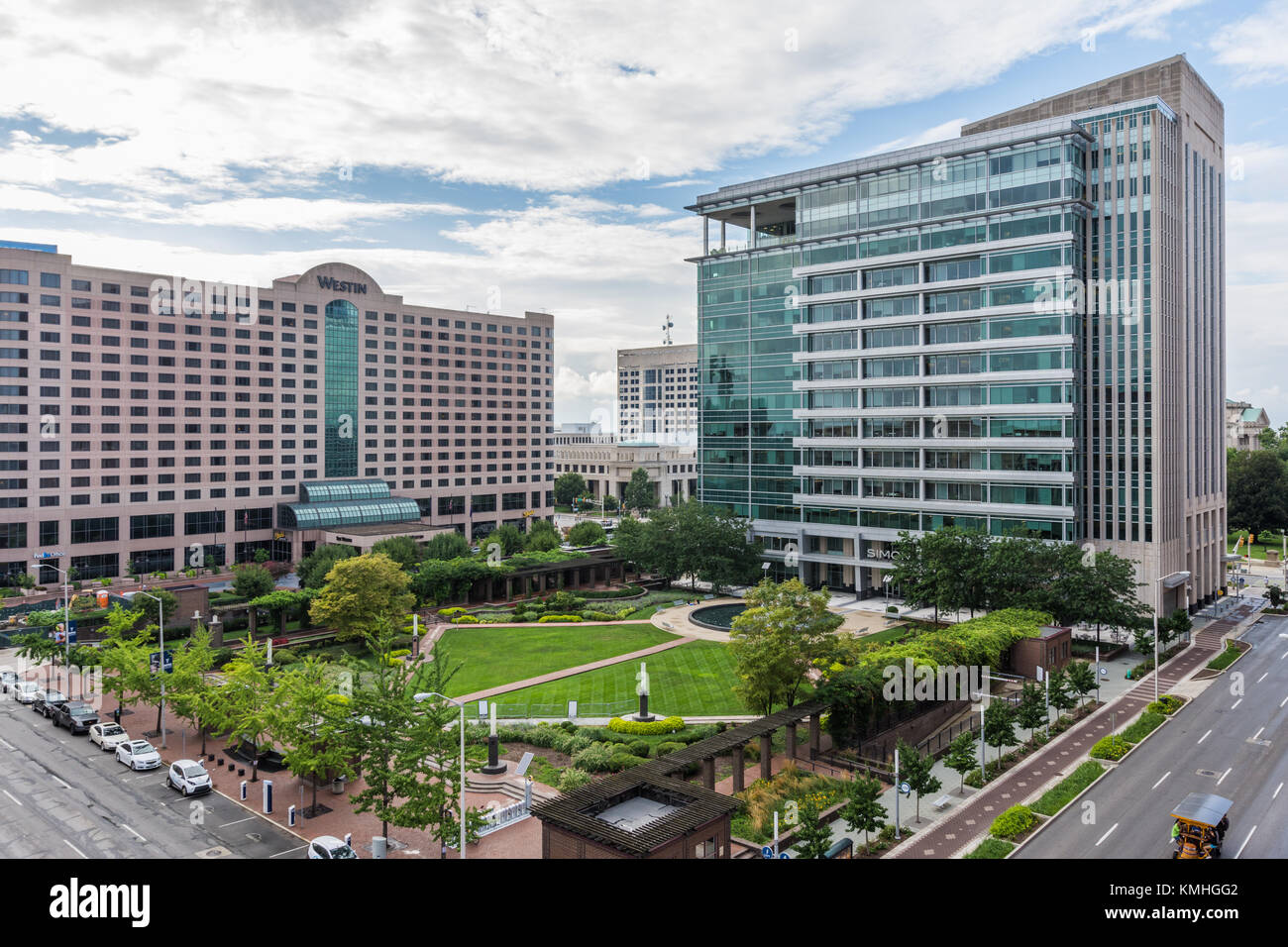 Architecture in Downtown Indianapolis Indiana During Summer Stock Photo ...
