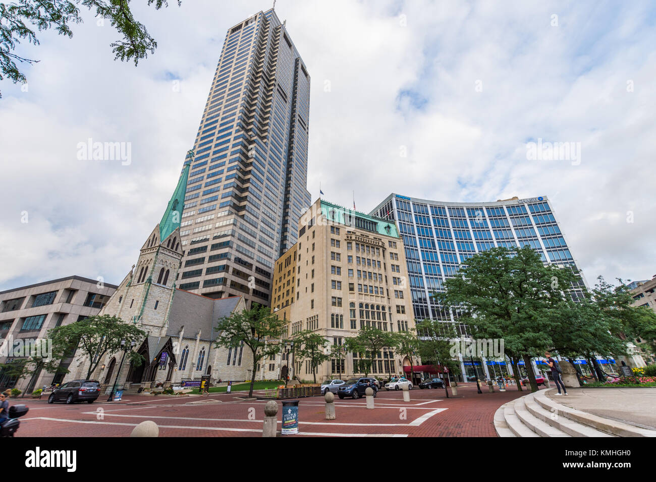 Architecture in Downtown Indianapolis Indiana During Summer Stock Photo ...
