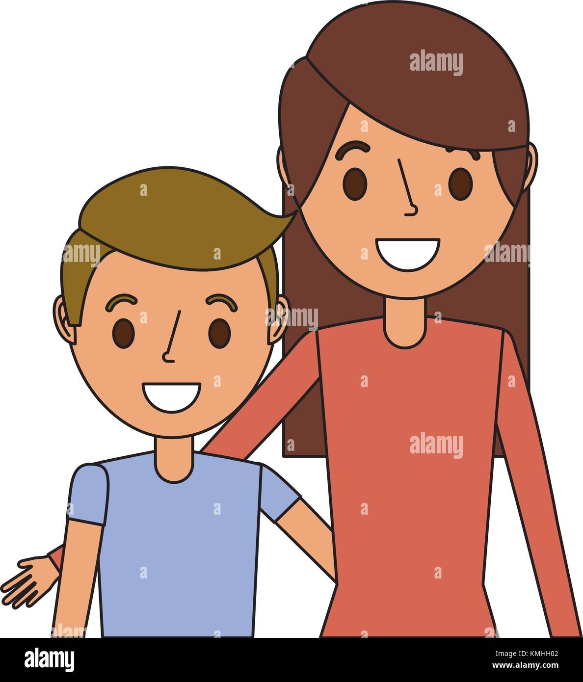 Portrait Mom Embracing Her Son Stock Vector Image And Art Alamy