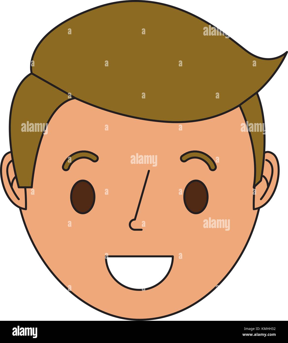 smiling young face boy cartoon character Stock Vector Image & Art - Alamy