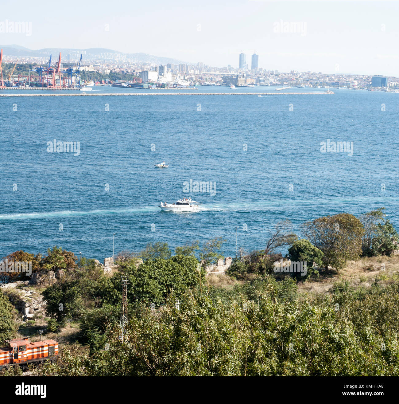 The Bosphorus. The strait that connects the Black Sea to the Sea of ...