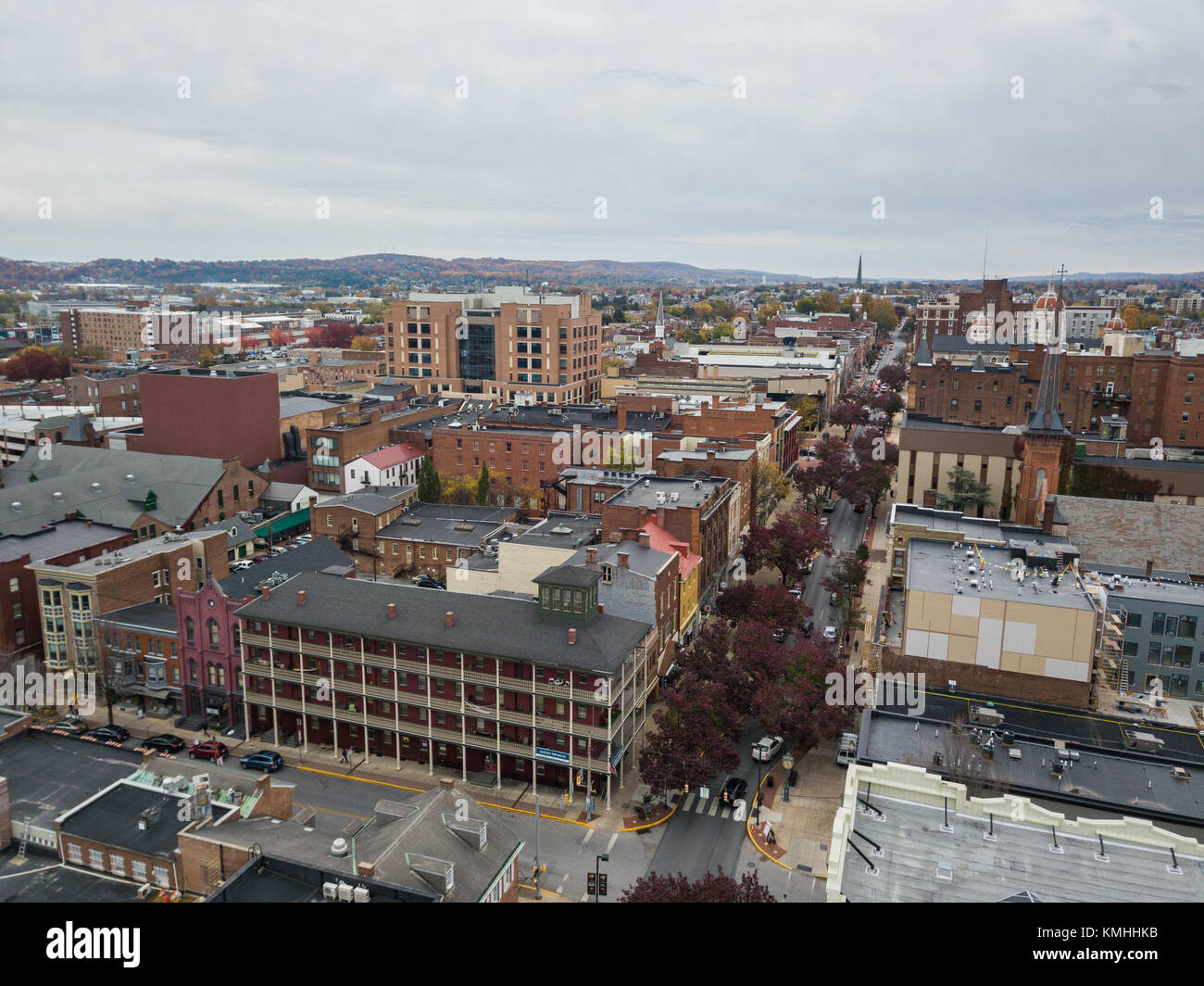 Downtown York, Pennsylvania off Beaver street in the Historic District ...