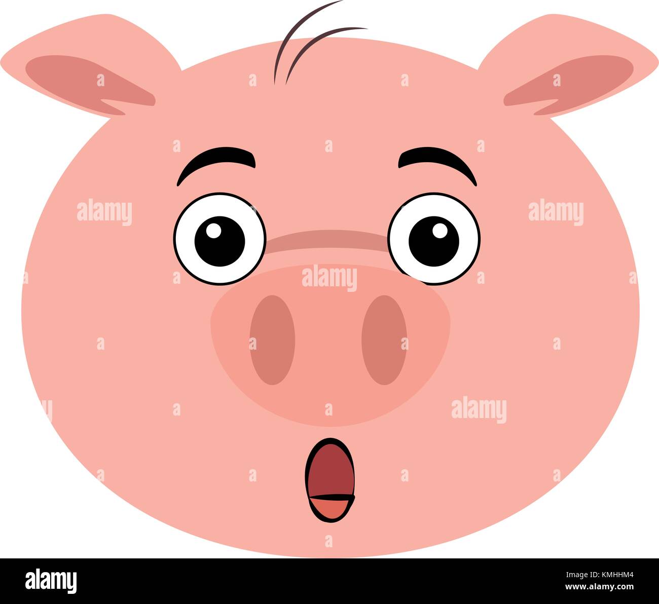 terrified pig emoji kawaii vector illustration design Stock Vector ...