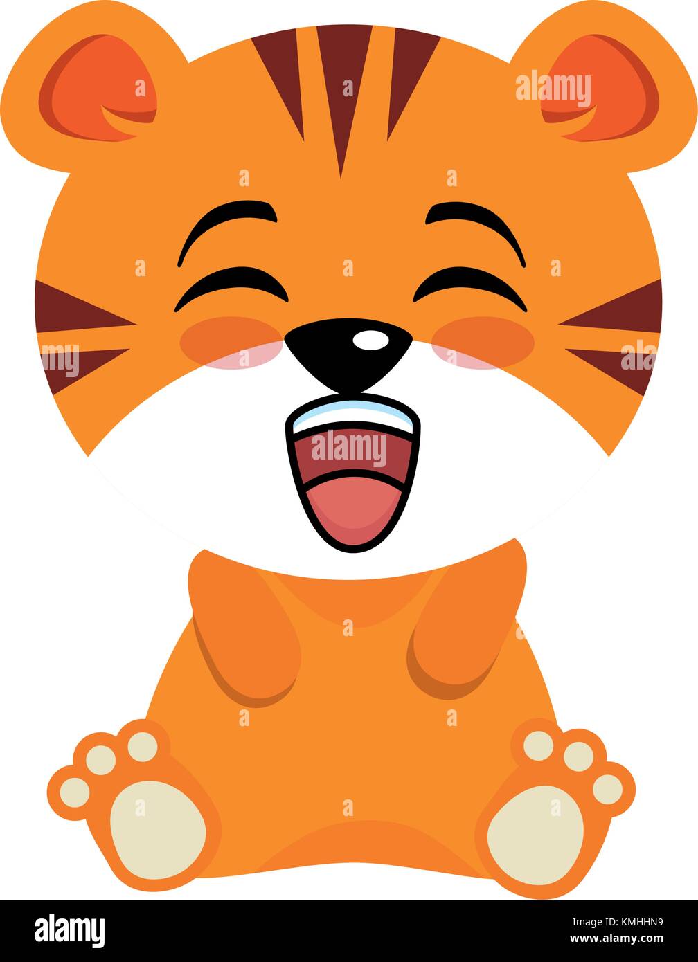 cute tiger kawaii character vector illustration design Stock Vector ...