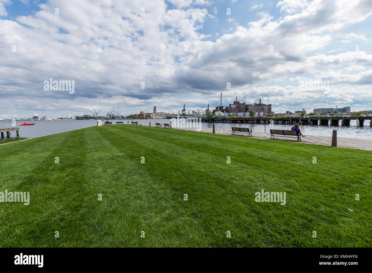 Green Area of Bond Street Warf, in Baltimore, Maryland Stock Photo - Alamy