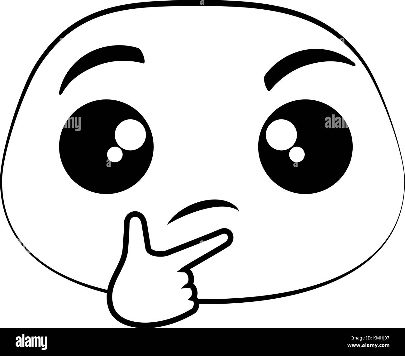 Thinking Smiley Black And White