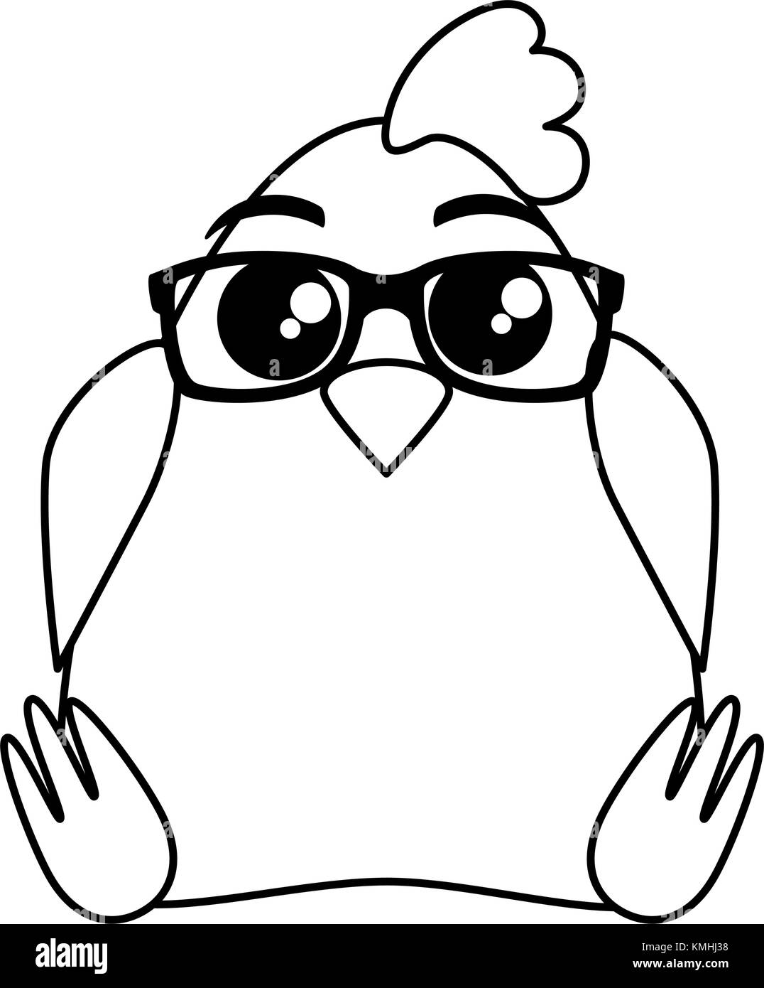 cute little chicken kawaii character vector illustration design Stock ...