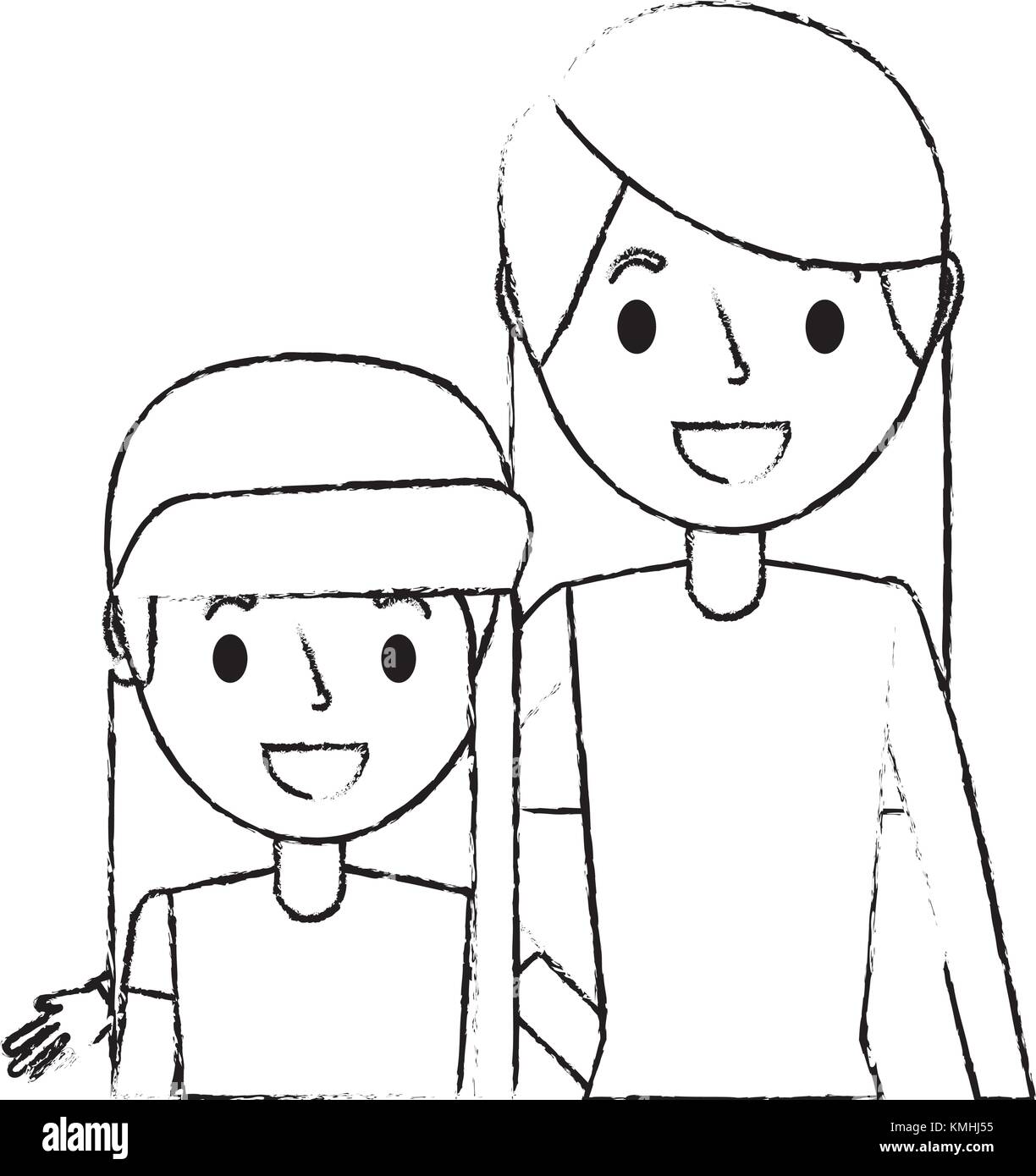 cute mom embracing her teen daughter Stock Vector Image & Art - Alamy