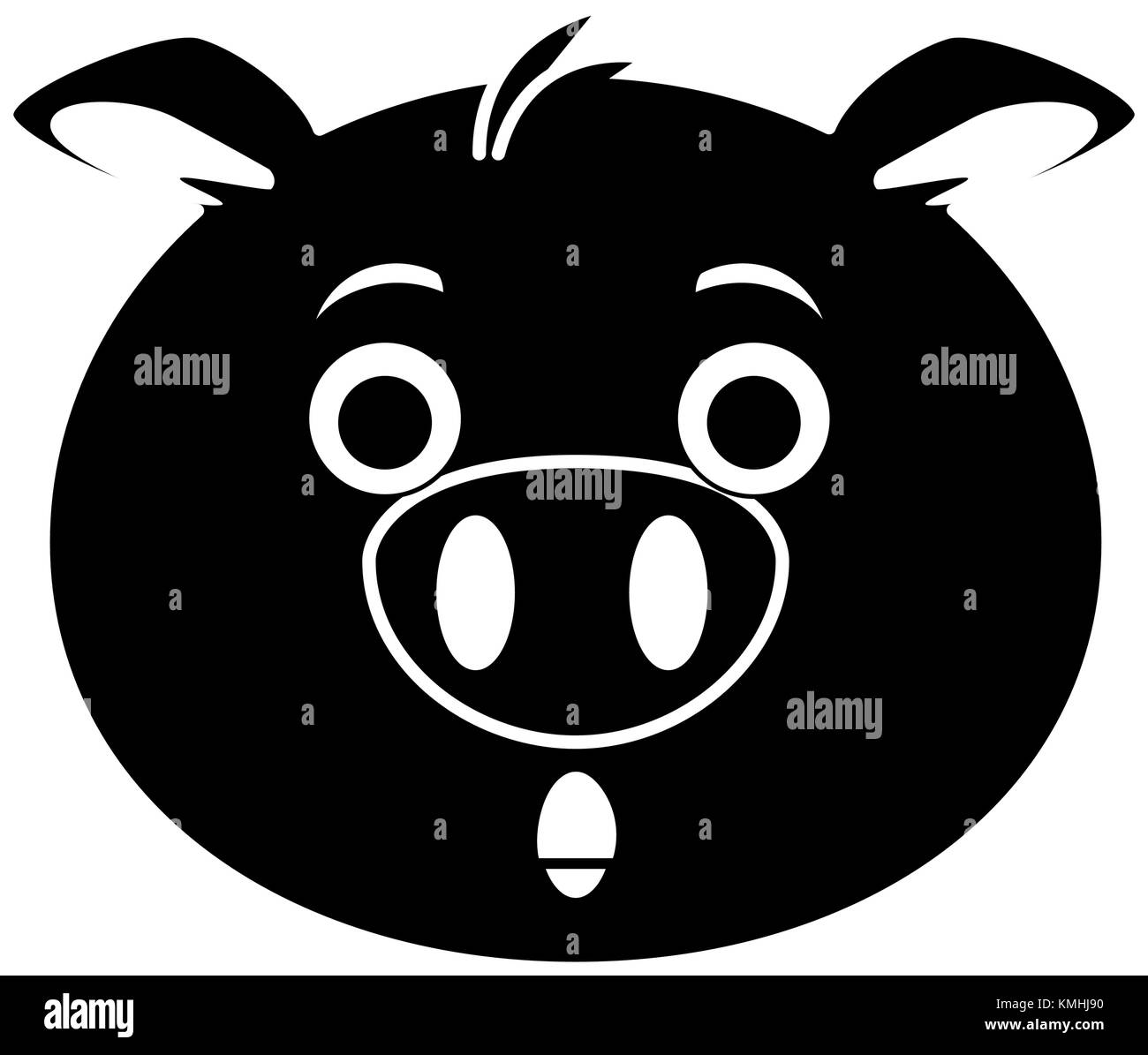 terrified pig emoji kawaii vector illustration design Stock Vector ...