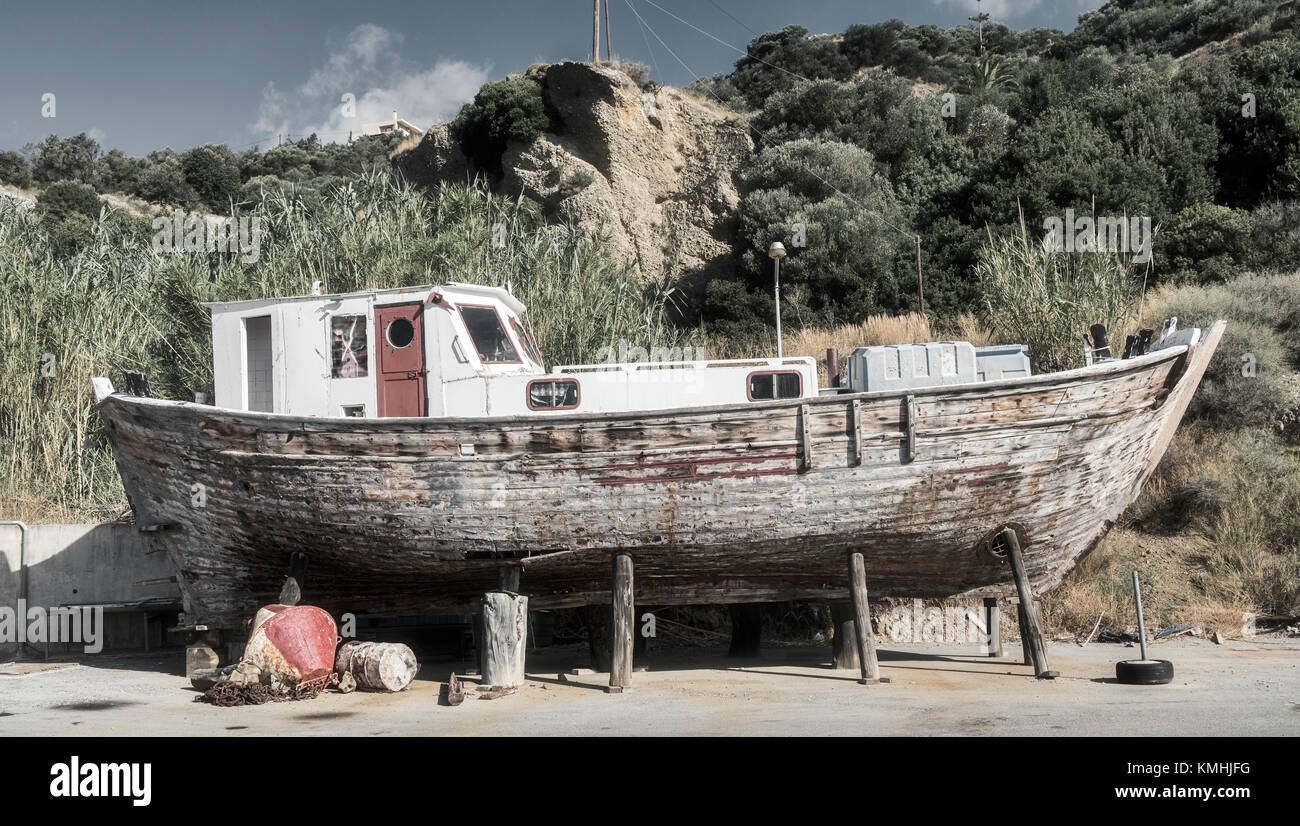 old hooker at the dry dock Stock Photo - Alamy