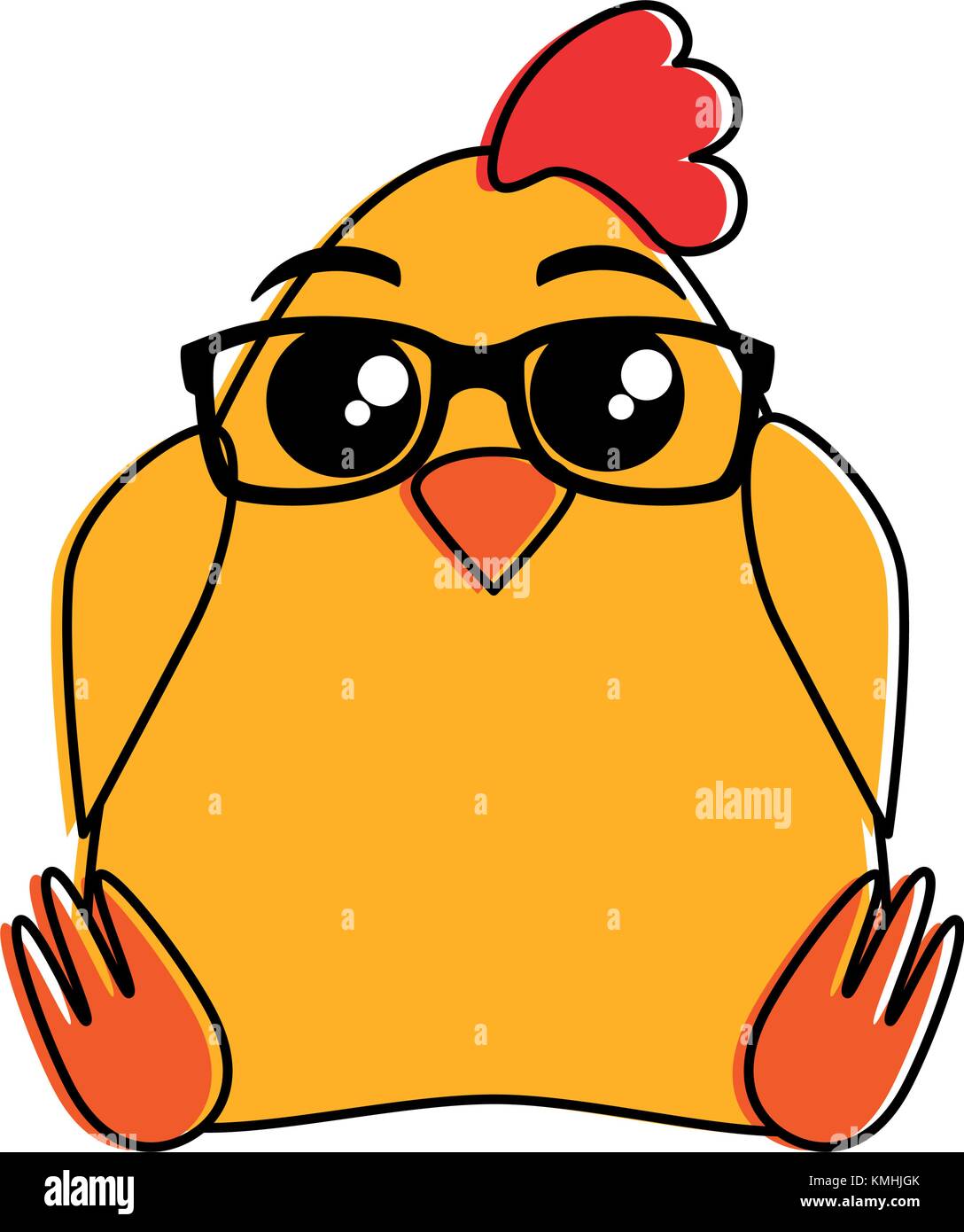 cute little chicken kawaii character vector illustration design Stock ...