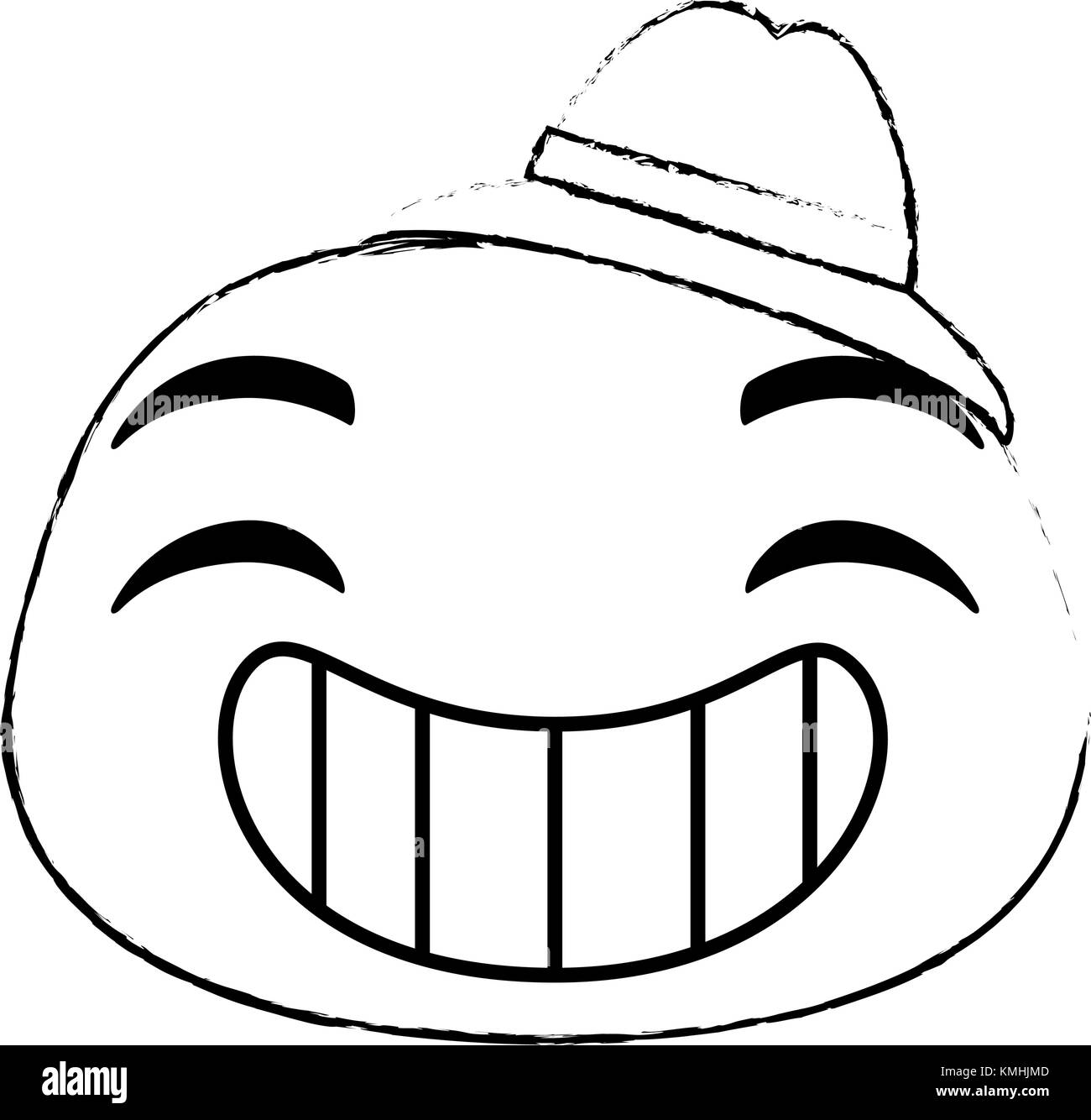 laugh emoji face with hat Stock Vector Image & Art - Alamy