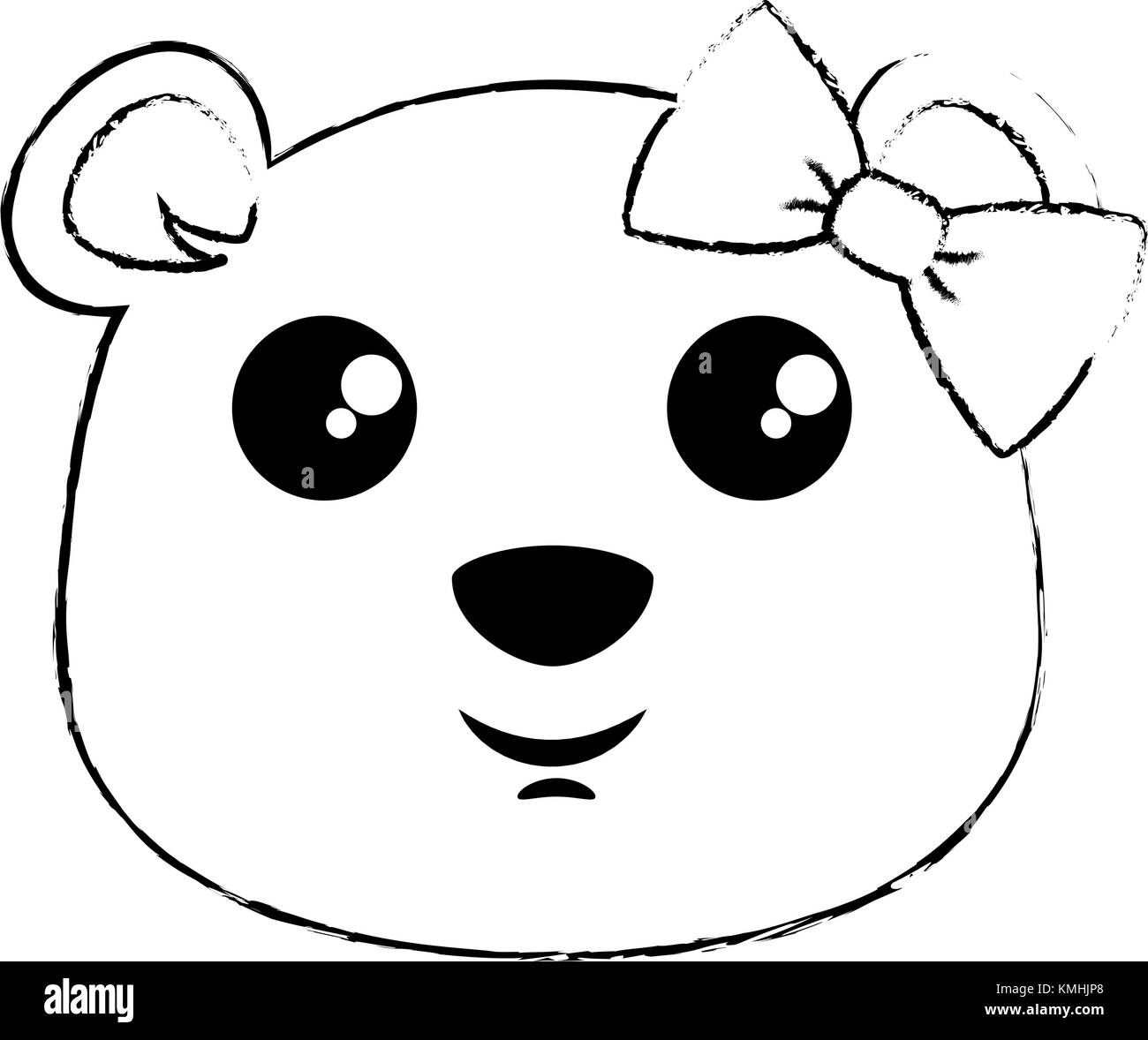 Smiling bear face in Black and White Stock Photos & Images - Alamy