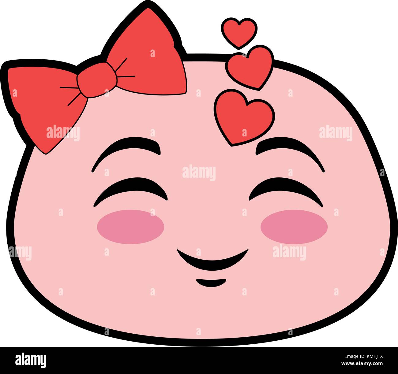 lovely emoji face with bown Stock Vector Image & Art - Alamy