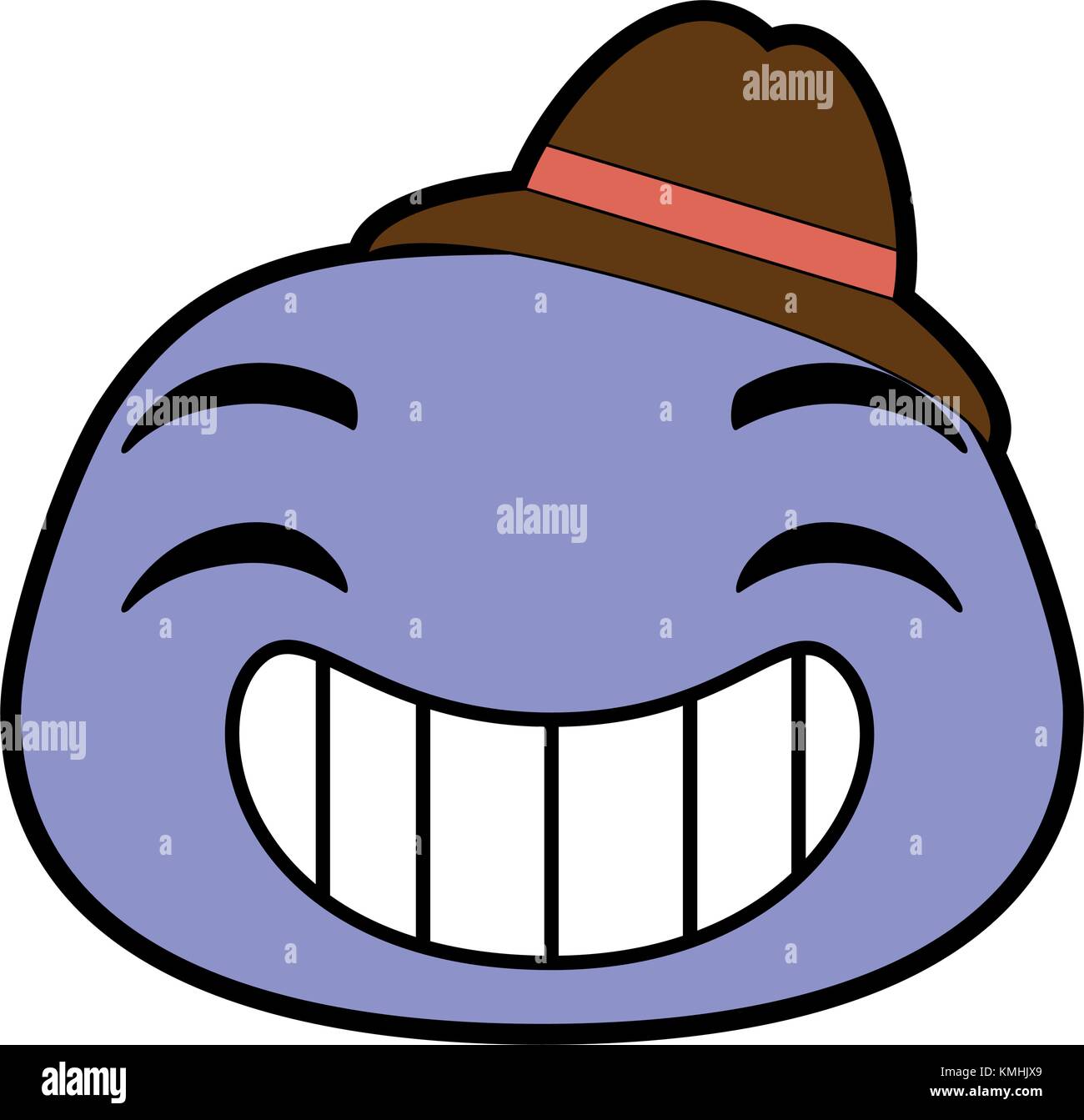 laugh emoji face with hat Stock Vector Image & Art - Alamy