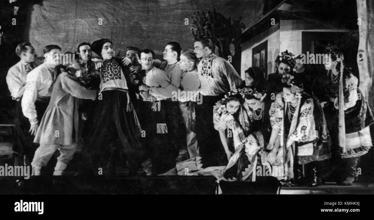 This photograph depicts the Rivne Theatre in 1940, showcasing its ...