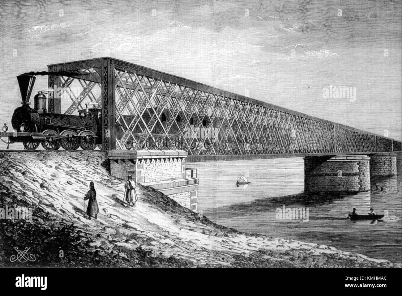The Kyiv Railway Bridge, completed in 1870, is a historic bridge over ...