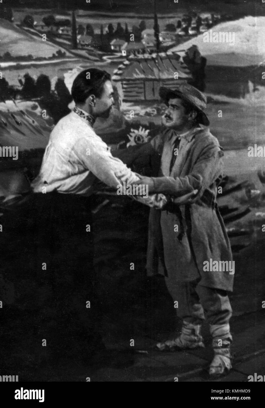 The Rivne Theatre, located in Rivne, Ukraine, is depicted in this 1940 ...