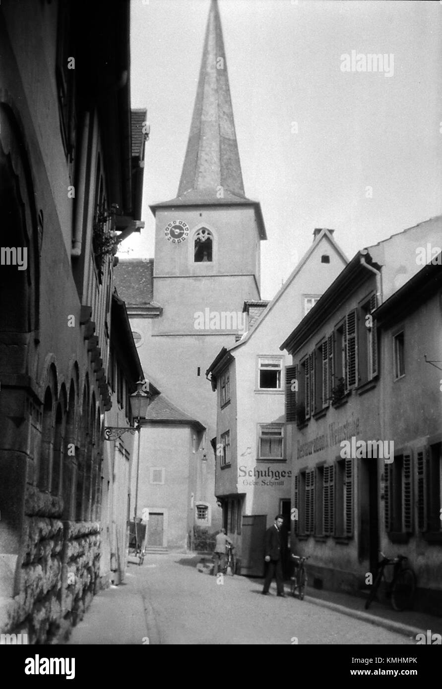 A street in Bad Kissingen, Germany, captured in a photograph. Bad ...