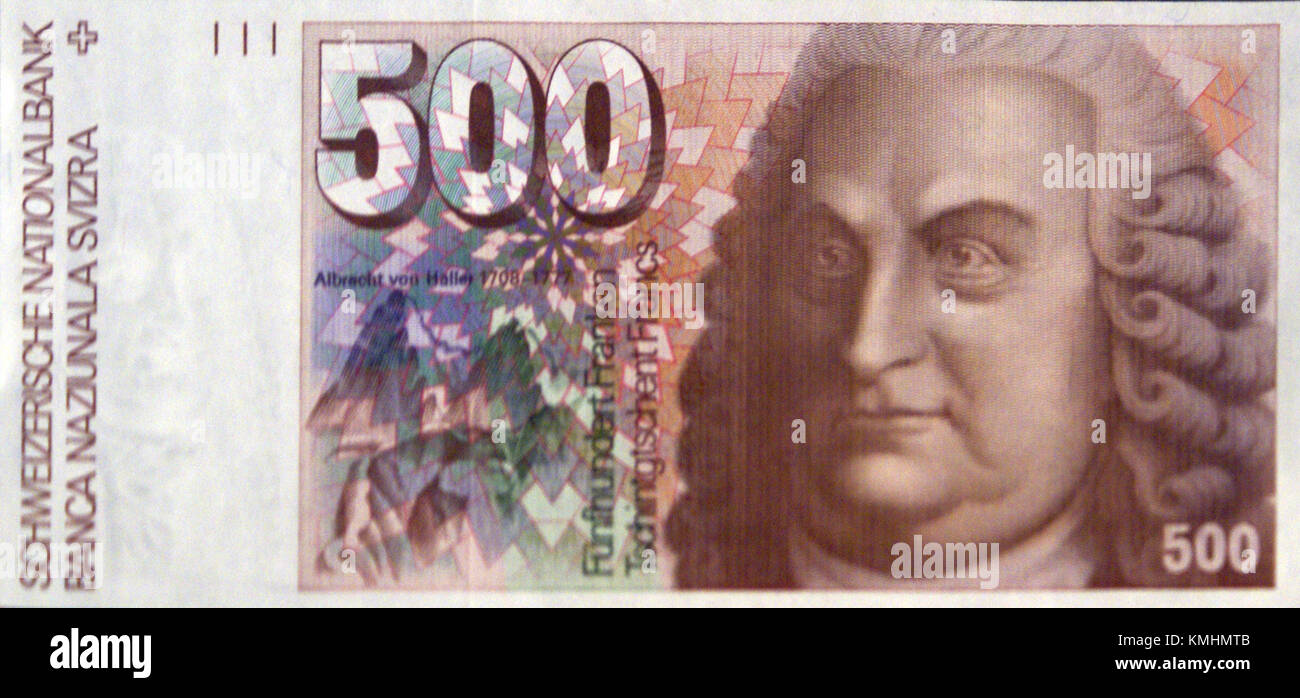 CHF 500 Haller is a Swiss currency note issued with the denomination of ...