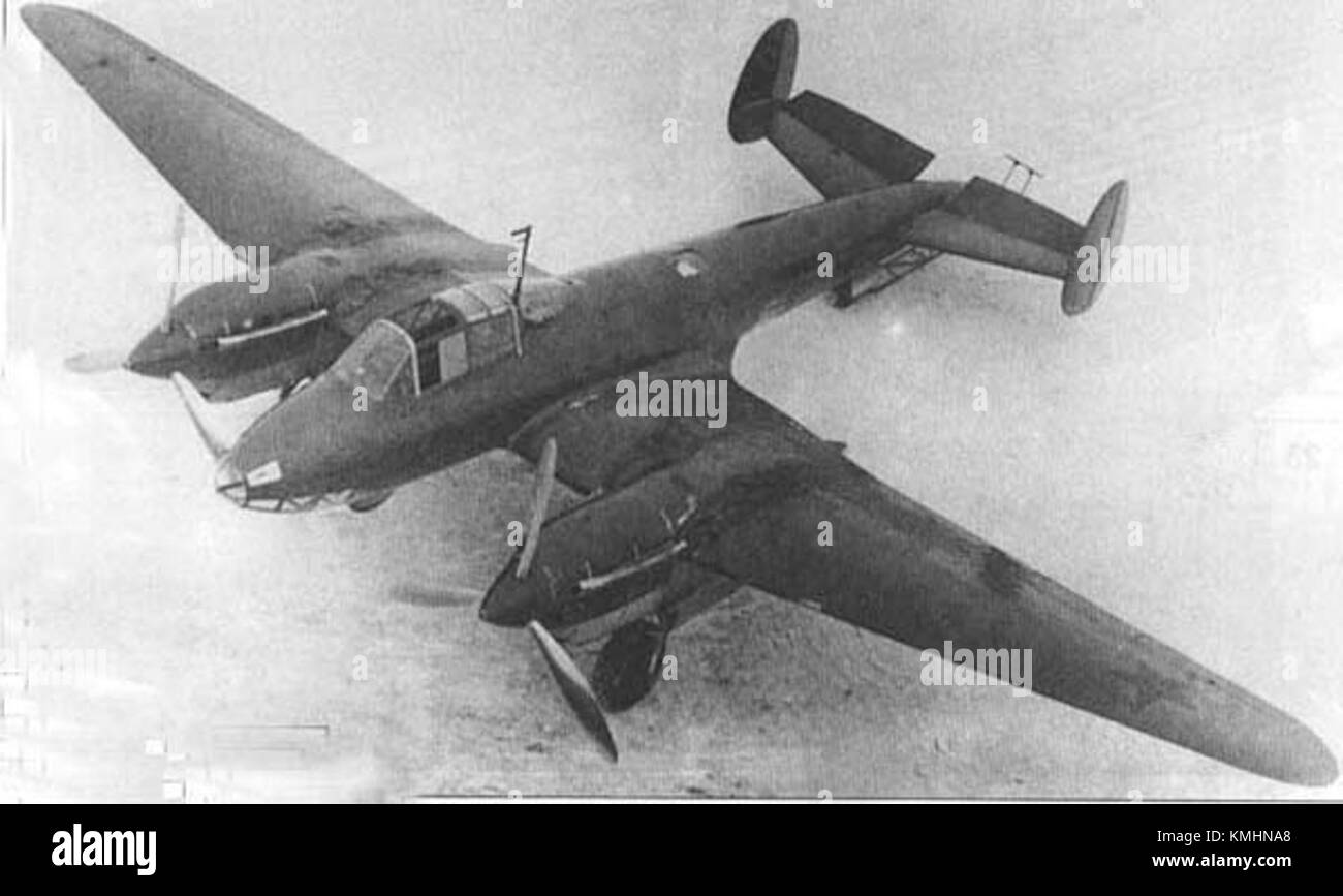 Photograph of Pe2-220, a Soviet twin-engine bomber aircraft used during ...
