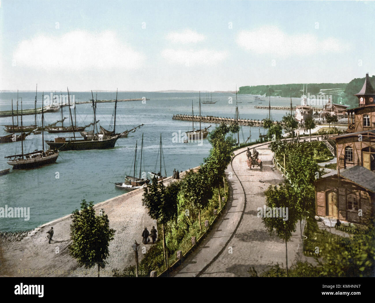 Sassnitz Hafen, or Sassnitz Harbor, in 1900 was a busy port located in ...