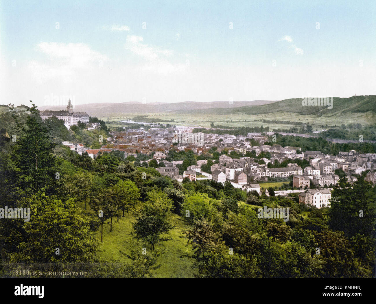 This photograph captures a scene in Rudolstadt, Germany, from 1900 ...